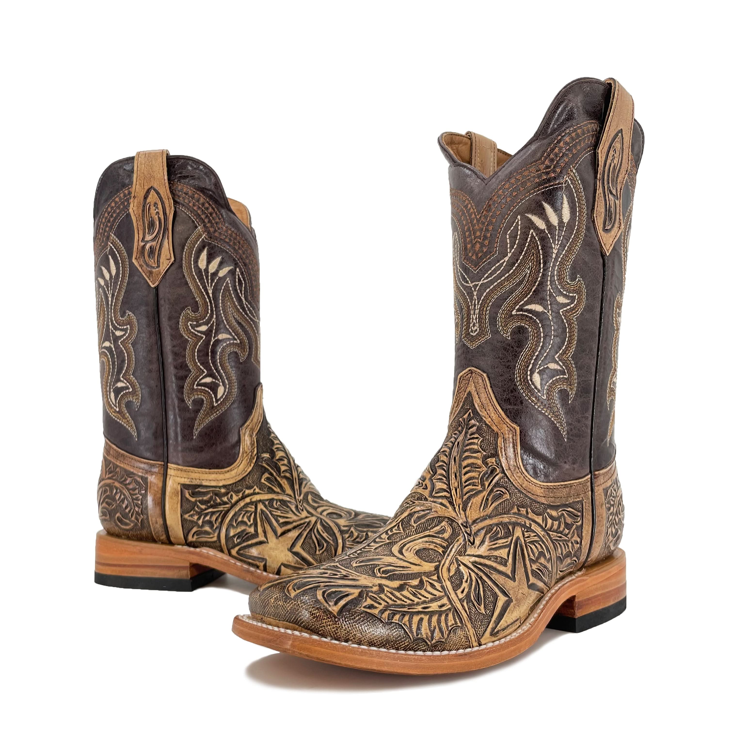 Men Bulldog Hand Tooled Boots - Lone Star Rustic – Crutcher's Western
