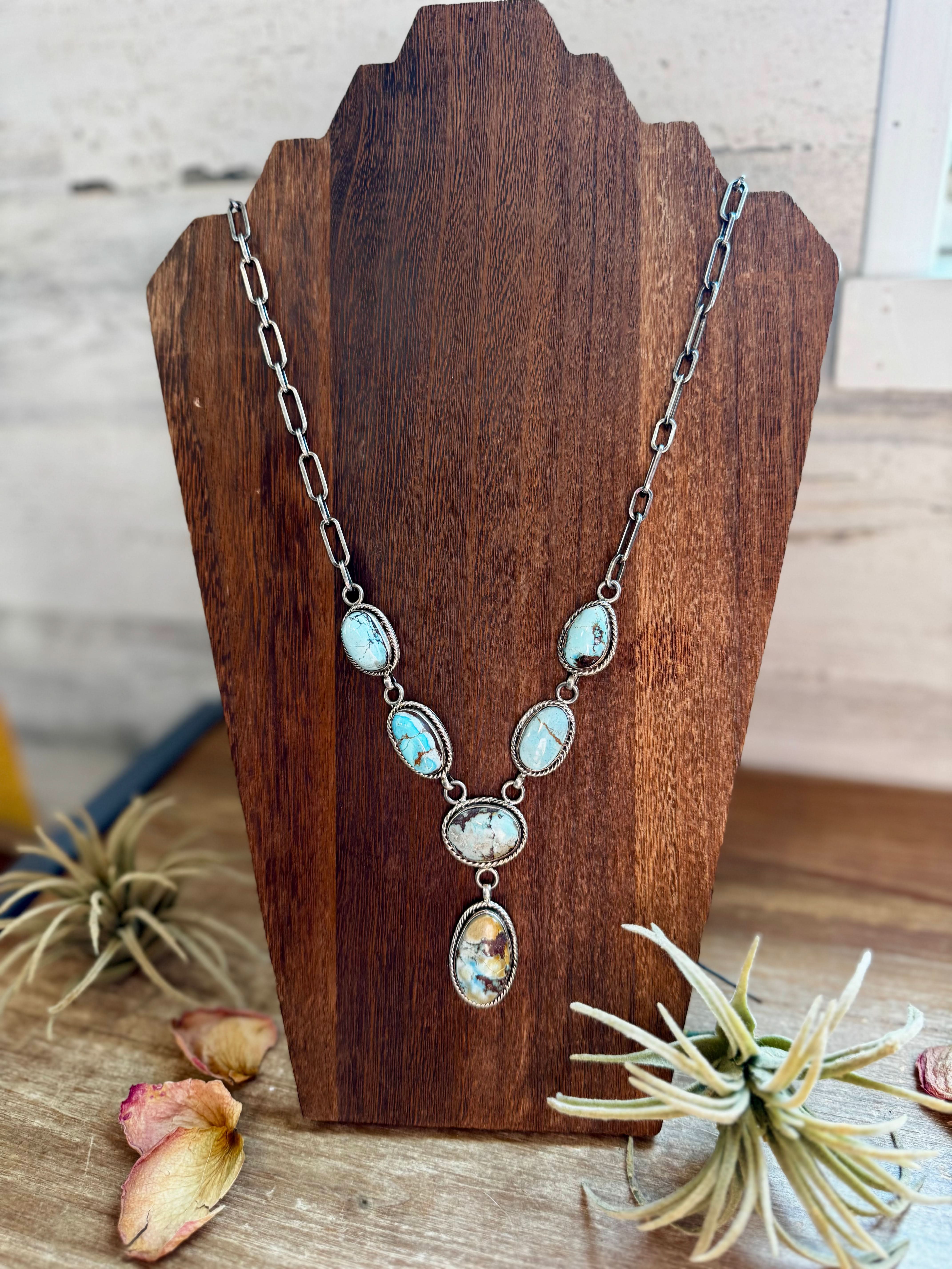 Golden Hills Turquoise Necklace – Sterling Silver, 22 inch – Crutcher's ...