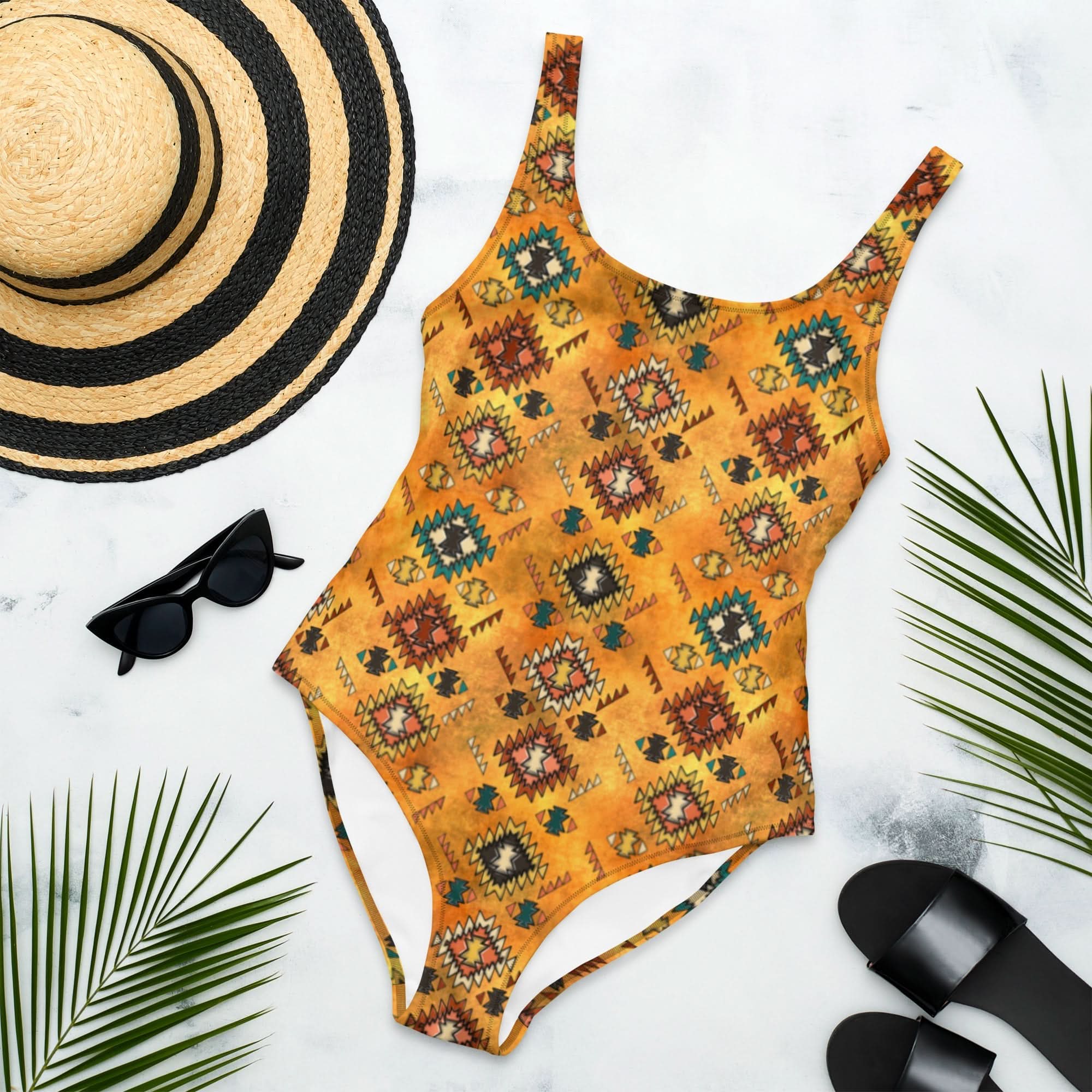 Yeehaw Golden Aztec One-Piece Swimsuit – Crutcher's Western
